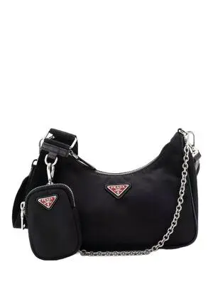 Prada Re-edition 2005 Tessuto Shoulder Bag - Black