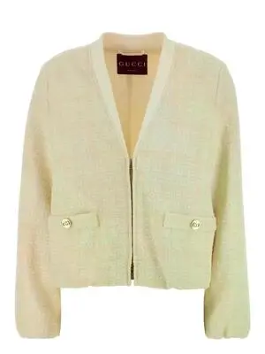 Gucci Tweed Zip-up Jacket - Neutrals