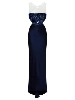 Giorgio Armani Long Silk Dress With Embroidery - Patterned