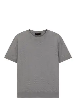 Giorgio Armani Chevron Knitted T-shirt - Grey