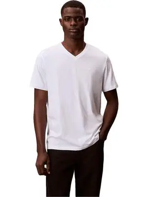 Calvin Klein Liquid Touch Classic V Neck T-shirt - Brilliant White