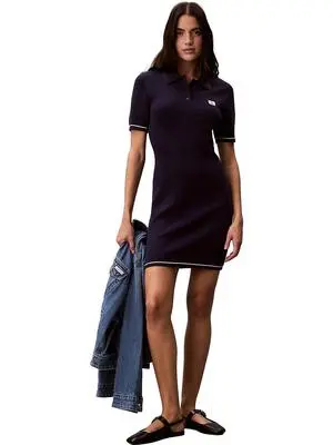 Calvin Klein Cable Knit Mini Dress - Evening Blue