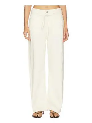 DL1961 Casie Aura Mid Rise Relaxed Wide Leg Jeans - Crema