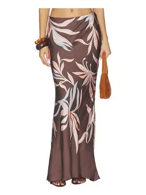 Rococo Sand Floral Maxi Skirt - Brown