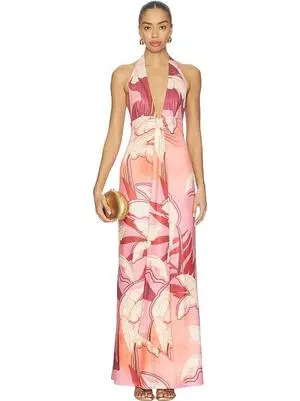 SEVEN WONDERS Kaeli Halter Maxi Dress - Kaeli Berry