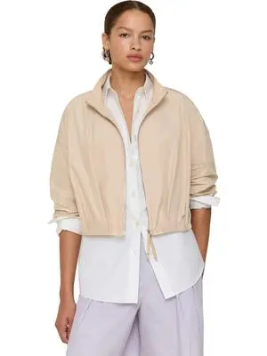 Lafayette 148 New York Tech Twill Short Jacket - Plaster