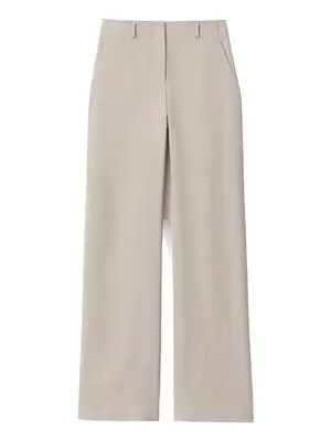 Lafayette 148 New York Plaid Crepe Wide-leg Pants - Cement