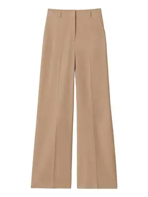 Lafayette 148 New York Tropical Wool Wide-leg Pants - Brownstone