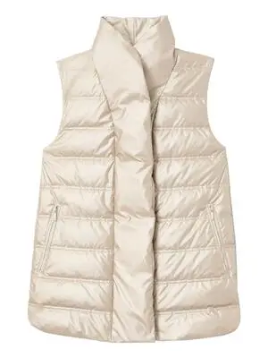 Lafayette 148 New York Reversible Down Puffer Vest - Oyster