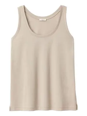 Lafayette 148 New York Cotton-silk Jersey Tank - Cement