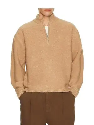 LE17SEPTEMBRE Boucle Half Zip Pullover - Camel