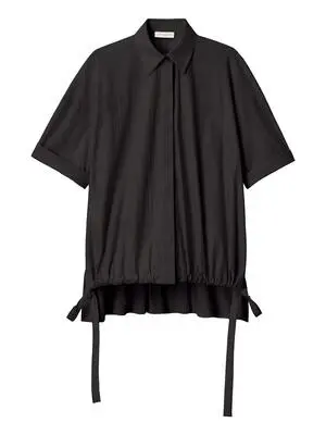 Lafayette 148 New York Oversized Shirt With Drawstring Detail - Black