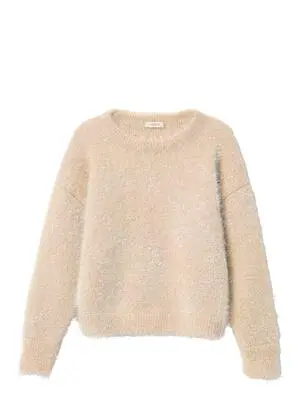 Lafayette 148 New York Iridescent Fringe Crewneck Sweater - Dune Iridescent