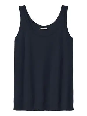 Lafayette 148 New York Washable Merino Wool Tank - Blue Ink