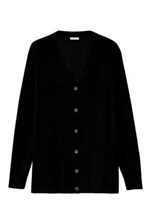 Lafayette 148 New York Washable Merino Wool Button Front Cardigan - Black