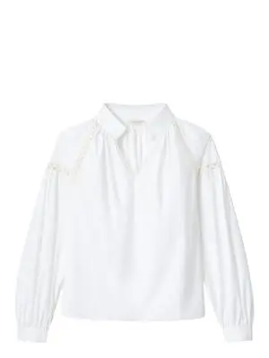 Lafayette 148 New York Organic Cotton Popover Shirt - White