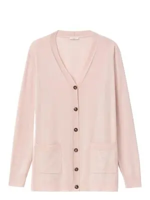 Lafayette 148 New York Petite Washable Merino Wool Cardigan - Rosewater