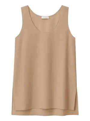 Lafayette 148 New York Tropical Wool Long Tank - Brownstone