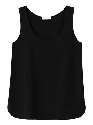 Lafayette 148 New York Sleeveless Crepe Tank Blouse - Black