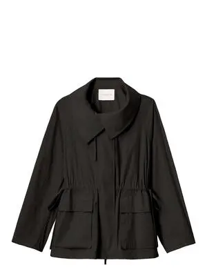 Lafayette 148 New York Cotton Oversized Utility Jacket - Black