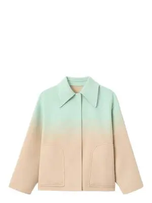 Lafayette 148 New York Wool Cashmere Oversized Coat - Aurora Green Multi/natural
