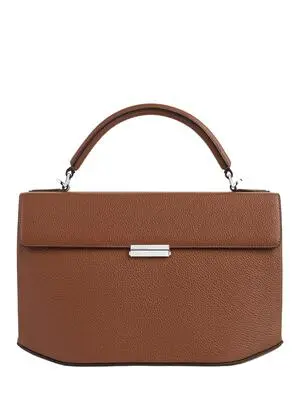 TOTEME TOTEME Clip Grained-Leather Top Handle Bag Brown