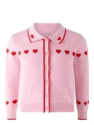RACHEL RILEY Heart Intarsia Cardigan - Pink