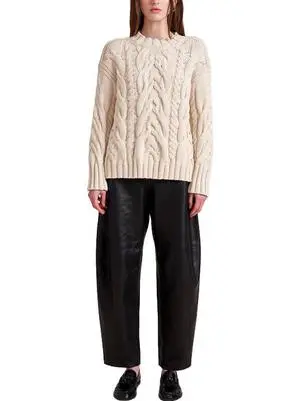 LA LIGNE Rhys Cable Knit Sweater - Cream