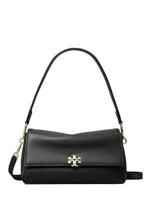 Tory Burch Small Charlie Leather Shoulder Bag Black