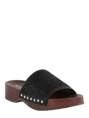 Seychelles Fantasy Raffia Platform Sandal - Black