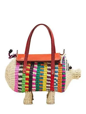 SENSI STUDIO Straw Pig Bag - Multi