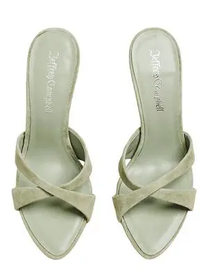 Jeffrey Campbell Symone Cross-strap Heels - Mint Suede