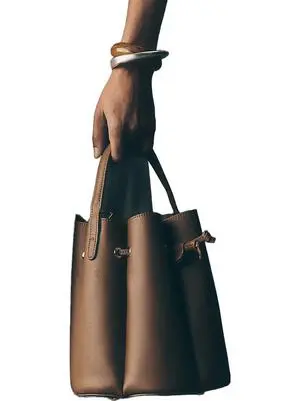 MELIE BIANCO Vegan Leather Bucket Bag - Neutral
