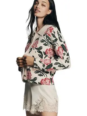 NVLT Knit Floral Jacket - Ivory Floral