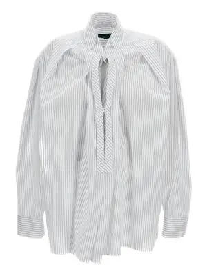 MAISON JEJIA Striped Cotton Shirt - White