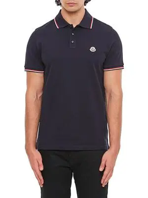 Moncler Cotton Polo Shirt - Blue