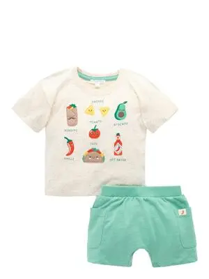 PUREBABY Small Bites Tee And Short Set - Iguana