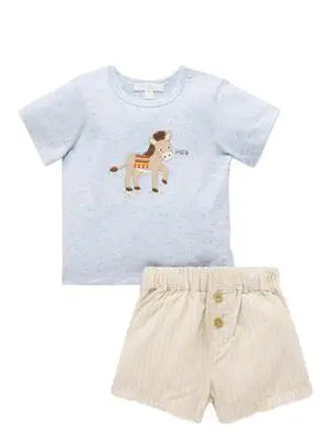 PUREBABY Tee And Shorts Set - Taco Stripe
