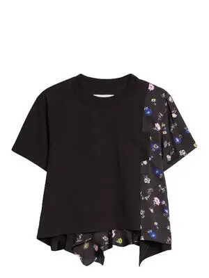 Sacai Mixed Media Pocket T-shirt - Black/black