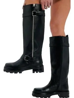 Jeffrey Campbell Just A Crush Moto Boots - Black