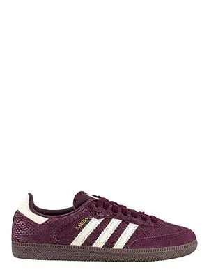 Adidas Samba Og Suede Trainers - Snake Print Maroon Cream