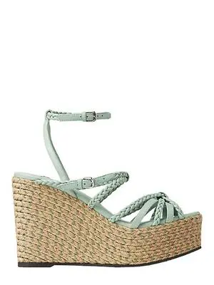 JIMMY CHOO Nyra 100 Leather Espadrilles - Verde Mix