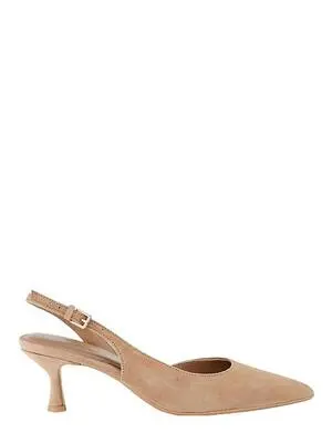 Kurt Geiger Aria Low 2 Faux-suede Courts - Taupe Comb