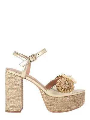 Carvela Sorrento Flower Platform Sandals - Gold