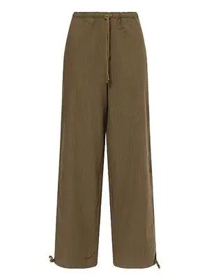 PEACHY DEN Cotton Lounge Trousers - Fig & Olive Stripe