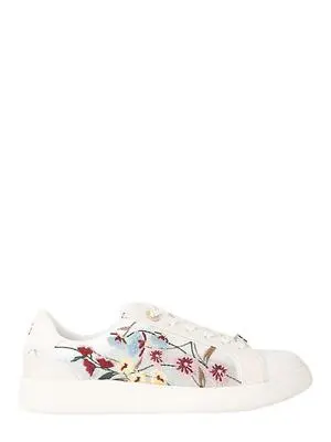 Kurt Geiger Eliza Embroidered Leather Trainers - White/oth