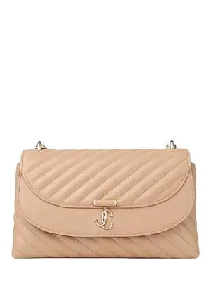 JIMMY CHOO Curve Medium Leather Cross-body Bag - Chai/shiny Gold