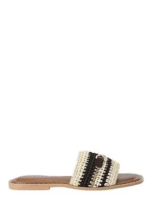 Carvela Nola Woven Slides - Blk/beige