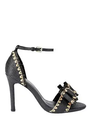 Kurt Geiger Robbie Raffia Heeled Sandals - Black
