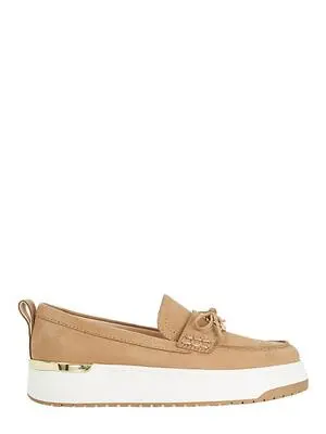DUNE Glide Sport Suede Platform Loafers - Sand Nubuck